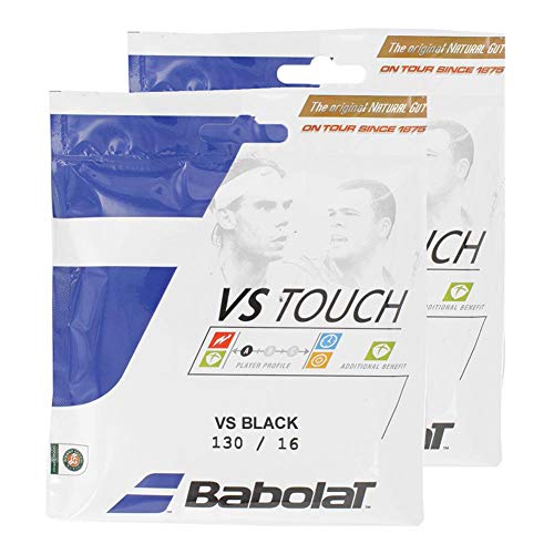 Babolat VS Touch (16-1.30mm) Natural Gut String (Black, 16)