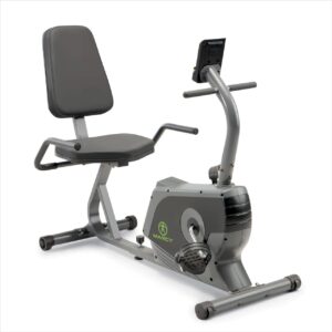 marcy magnetic recumbent exercise bike for home and home gym, with digital monitor and quick adjustable seat ns-1206r