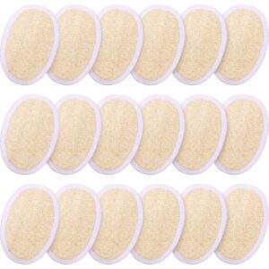 18 packs exfoliating loofah sponge pads facial body bath shower loofah sponge pad natural exfoliating scrubber brush for men women