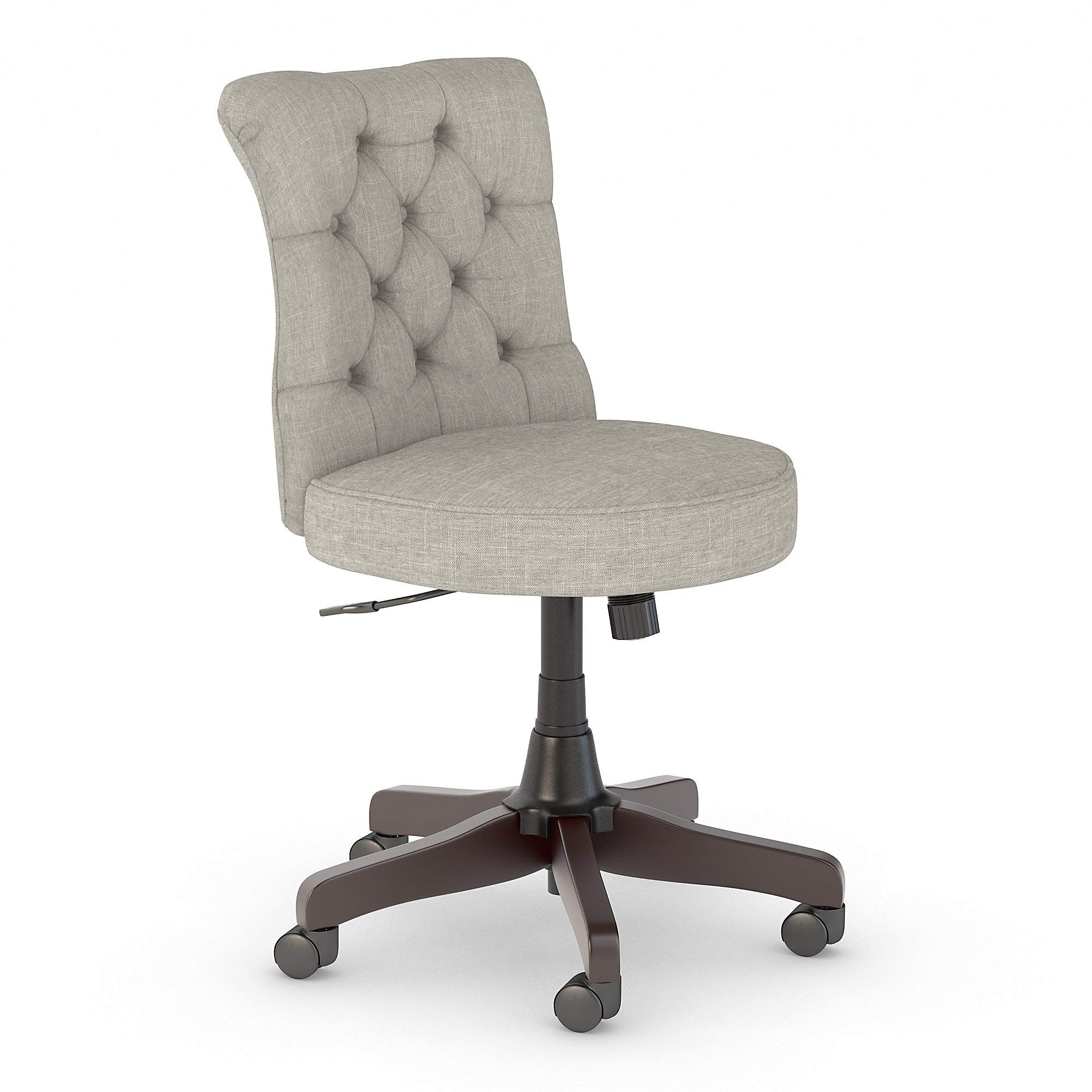 Bush Furniture Key West Mid Back Tufted Office Chair, Light Gray Fabric