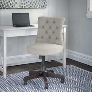 Bush Furniture Key West Mid Back Tufted Office Chair, Light Gray Fabric