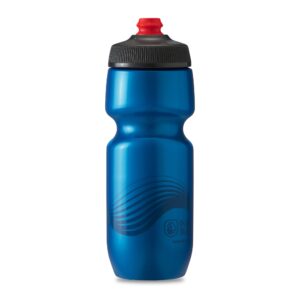 polar bottle - breakaway - 24oz wave, deep blue & charcoal - insulated water bottle for cycling & sports, keeps water cooler longer, fits most bike bottle cages