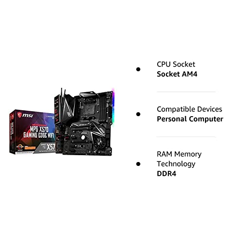 MSI MPG X570 Gaming Edge WiFi Motherboard (AMD AM4, DDR4, PCIe 4.0, SATA 6Gb/s, M.2, USB 3.2 Gen 2, AC Wi-Fi 5, HDMI, ATX) (Renewed)