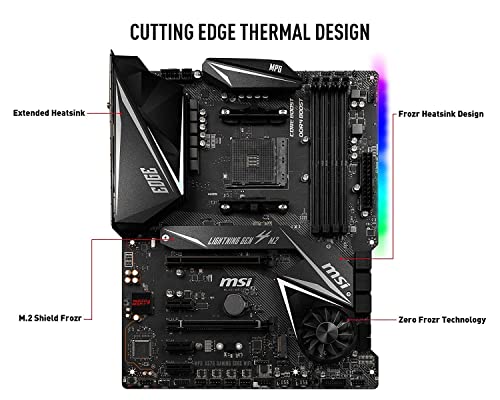 MSI MPG X570 Gaming Edge WiFi Motherboard (AMD AM4, DDR4, PCIe 4.0, SATA 6Gb/s, M.2, USB 3.2 Gen 2, AC Wi-Fi 5, HDMI, ATX) (Renewed)