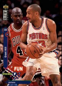 1995-96 collector's choice #173 grant hill ff with michael jordan nba basketball trading card