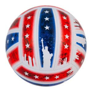 millenti us volleyball - beach gym volleyballs, american flag stars and stripes high-visibility, easy-to-track design, patriotic usa red white & blue, vb-us-vintage