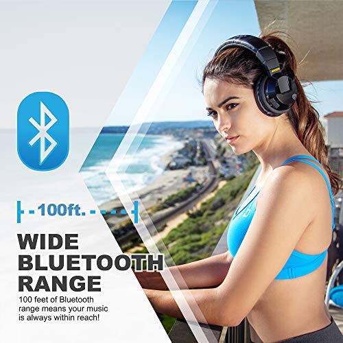 KICKER Tabor2 Bluetooth Headphones Over The Ear Wireless Earphones with Microphone, Passive Noise Reducing, Soft Comfort Padding, Extra Bass Clear Crisp Treble