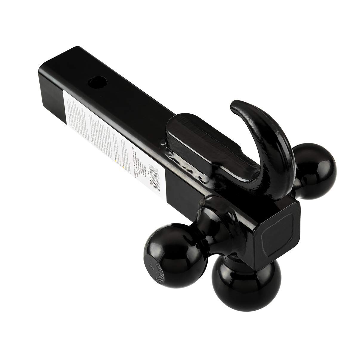 TOPSKY Trailer Hitch Tri Ball Mount with Hook, 1-7/8",2"&2-5/16", Hitch Ball, Hollow Shank, Black Ball,TS2009