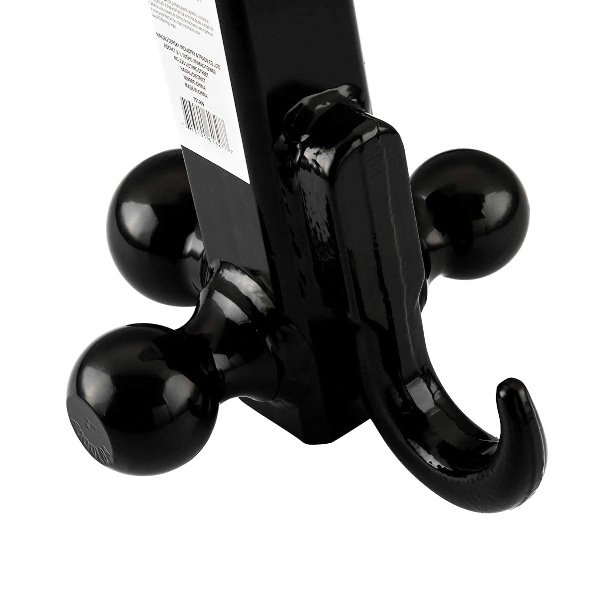 TOPSKY Trailer Hitch Tri Ball Mount with Hook, 1-7/8",2"&2-5/16", Hitch Ball, Hollow Shank, Black Ball,TS2009