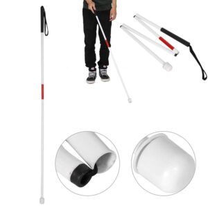 Walking Sticks Folding Stick, Folding Walking Cane Hiking Walking Sticks for The Blind and Visually impaired Folding Aluminum Alloy Walking Cane Walking Stick with 4 Sections of 127 cm for The Blind