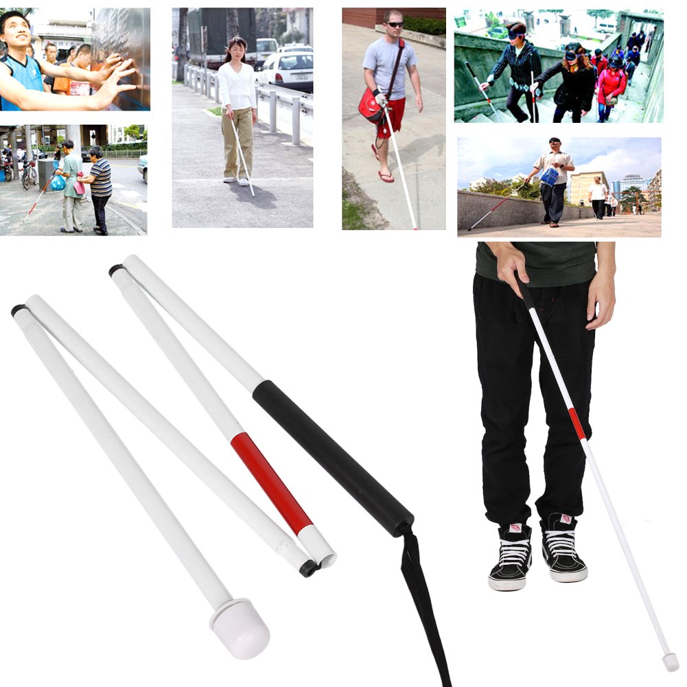 Walking Sticks Folding Stick, Folding Walking Cane Hiking Walking Sticks for The Blind and Visually impaired Folding Aluminum Alloy Walking Cane Walking Stick with 4 Sections of 127 cm for The Blind