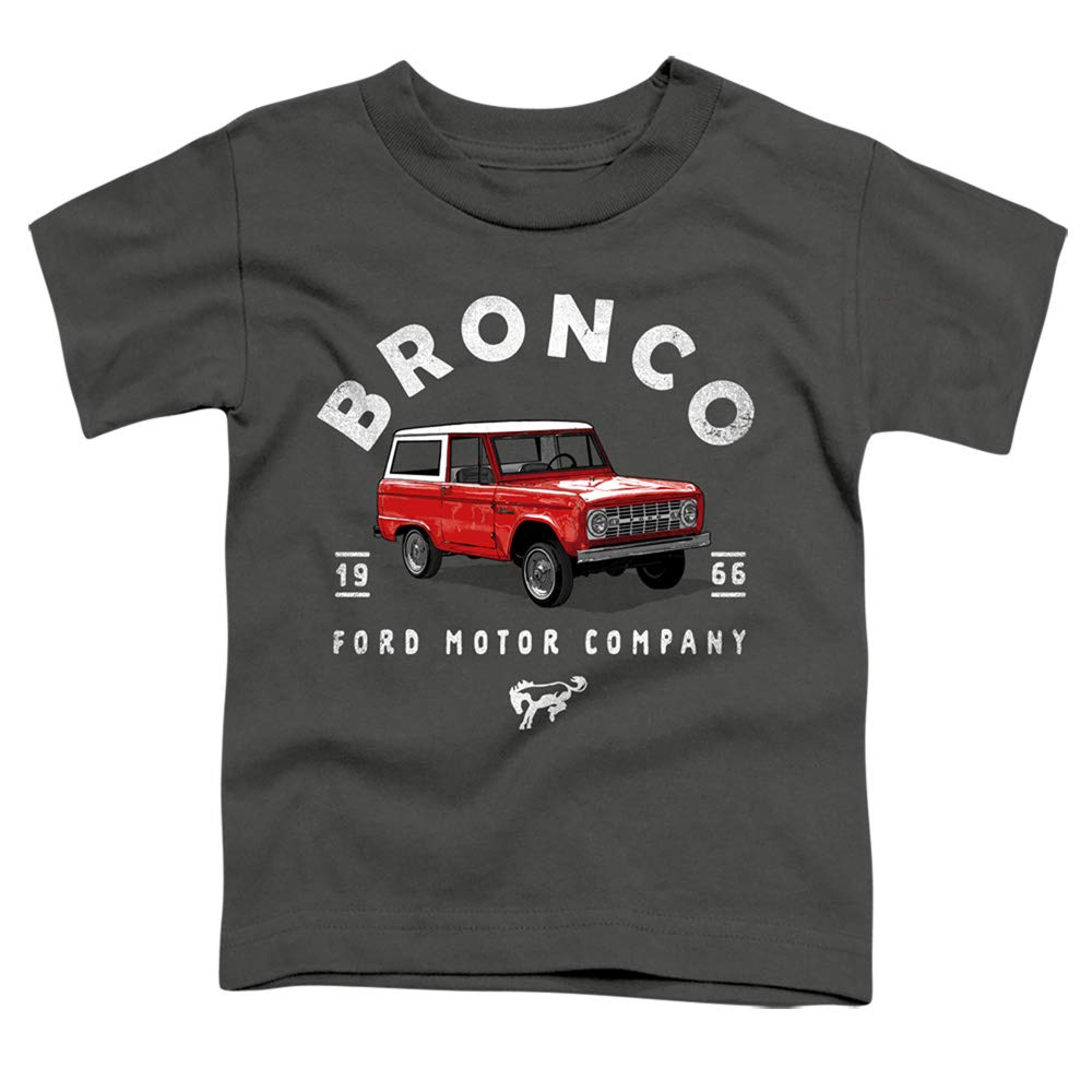 Ford Bronco Bronco Illustrated Unisex Toddler T Shirt for Boys and Girls, Medium (3T) Charcoal