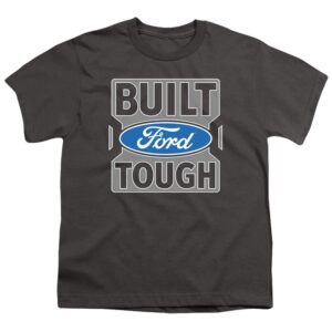 ford trucks built ford tough unisex toddler t shirt for boys and girls, large (4t) charcoal