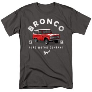 ford bronco illustrated unisex adult t-shirt for men and women, medium charcoal