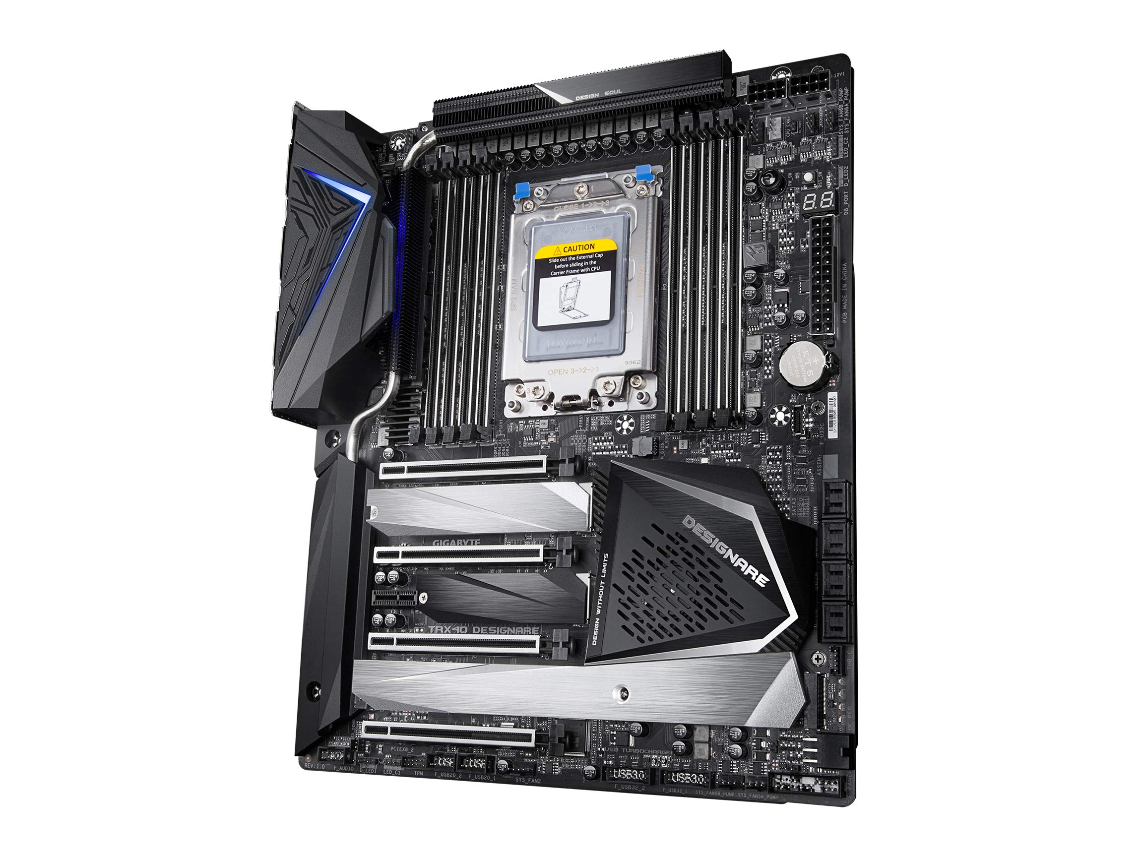 GIGABYTE TRX40 DESIGNARE (sTRX/AMD/TRX40/Direct 16+3 Phase VRM/Fins-Array Heatsink/Gen 4 AIC with 4 Extra M.2/ XL-ATX/Motherboard)