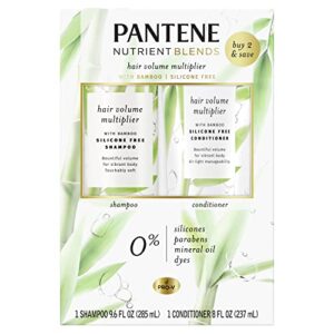 pantene nutrient blends hair volume multiplier with bamboo shampoo and conditioner dual pack for fine hair