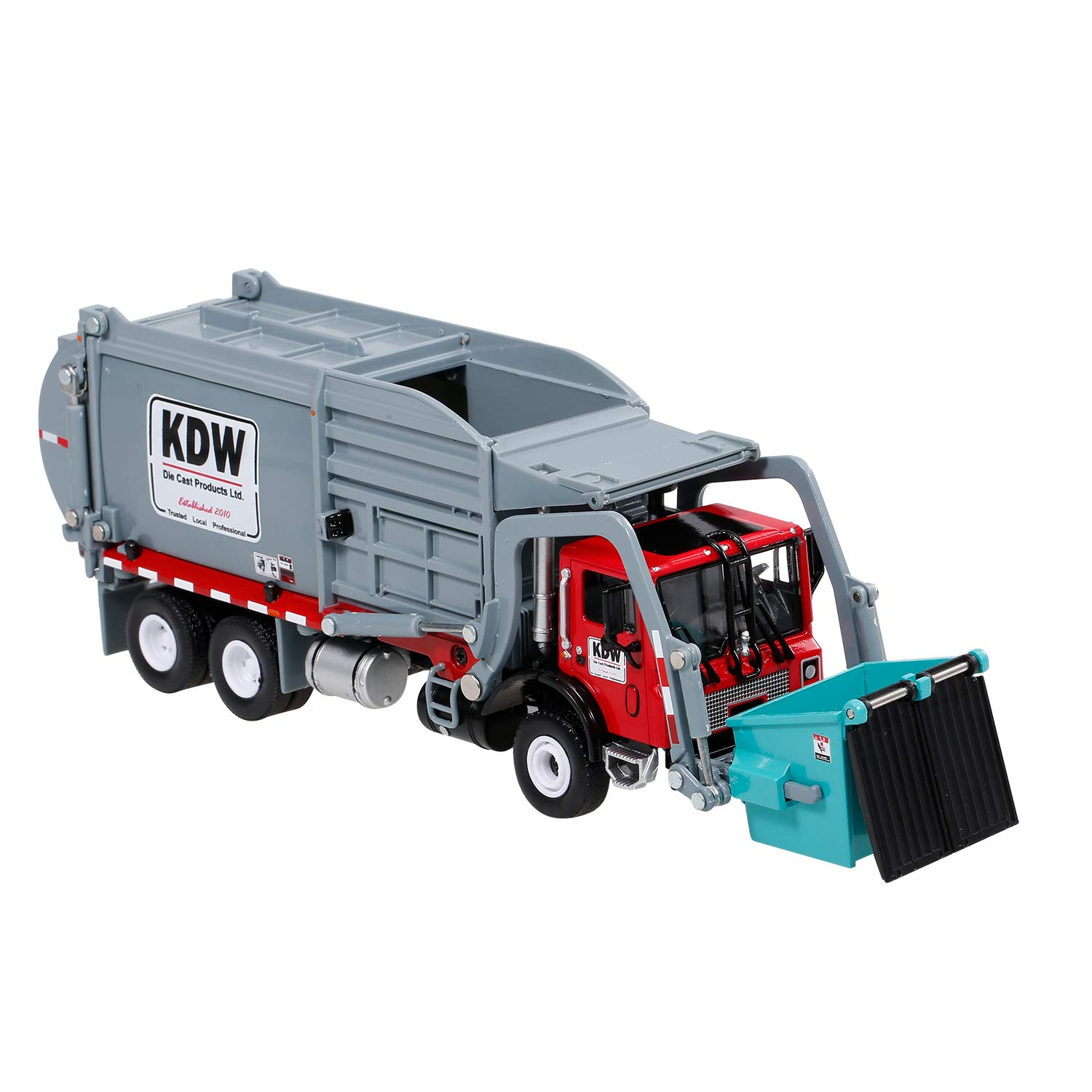 GoolRC Garbage Carrier Truck, 1:24 Alloy Diecast Barreled Waste Material Transporter Vehicle Model, Kids Toys for Boys Girls Birthday