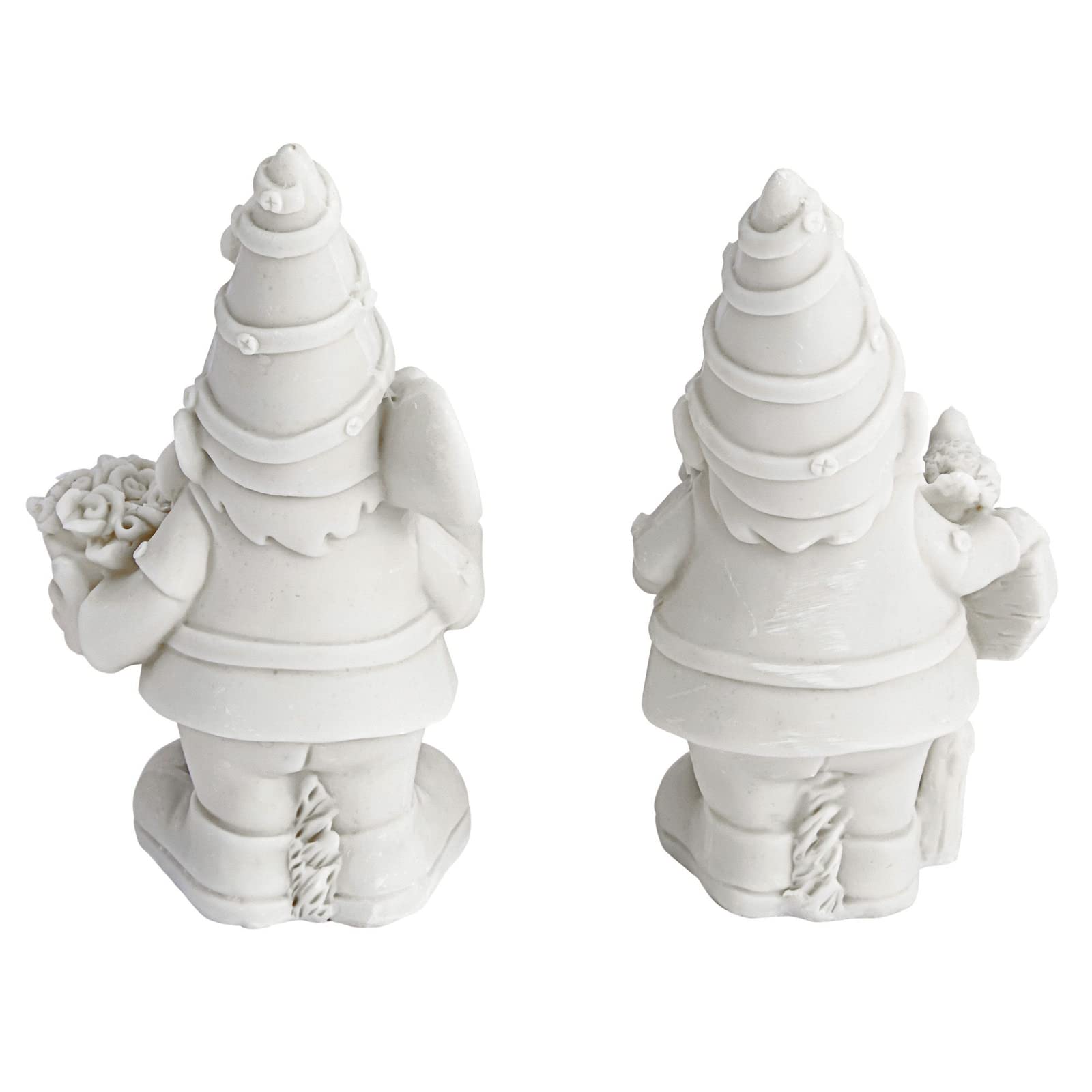 2 Pack Ceramics to Paint - Paint Your Own Garden Gnome Statues, Blank Paintable Ceramics for Adults (5 in)