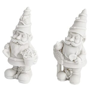 2 Pack Ceramics to Paint - Paint Your Own Garden Gnome Statues, Blank Paintable Ceramics for Adults (5 in)