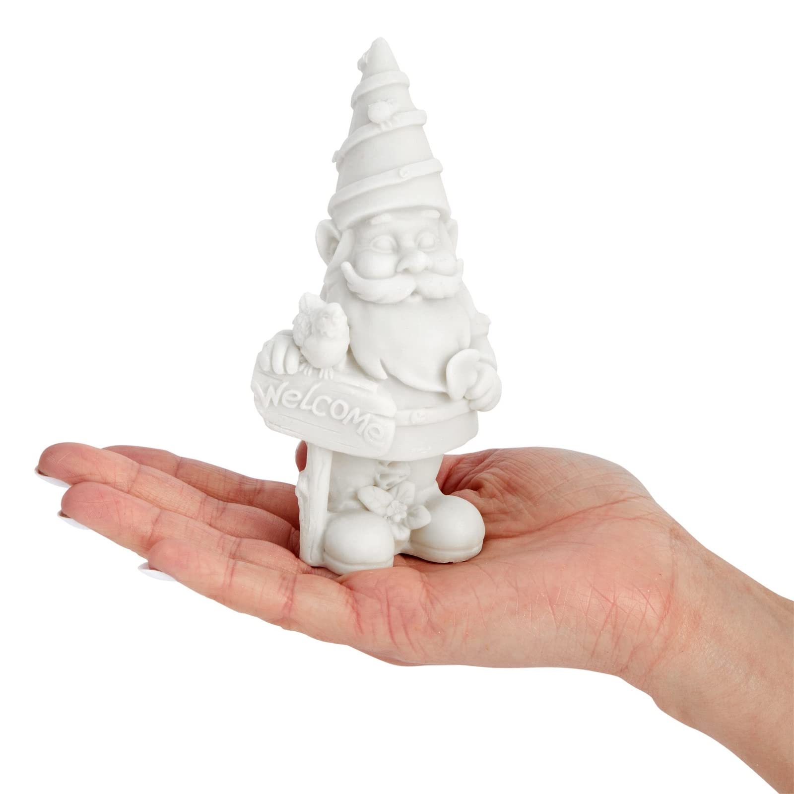 2 Pack Ceramics to Paint - Paint Your Own Garden Gnome Statues, Blank Paintable Ceramics for Adults (5 in)