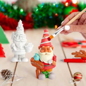 2 Pack Ceramics to Paint - Paint Your Own Garden Gnome Statues, Blank Paintable Ceramics for Adults (5 in)