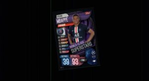 2019-20 topps uefa champions league match attax world class superstars #wci 11 kylian mbappe paris saint-germain official futbol soccer trading card game playing card