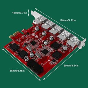 FebSmart 7-Ports Superspeed 5Gbps USB 3.0 PCIE Expansion Card, 5-Ports USB-A and an 19Pin USB 3.0 Header, Built in FebSmart Self-Powered Technology, No Need Additional Power Supply (FS-U7S-Pro)