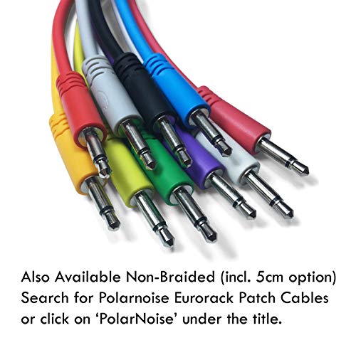 PolarNoise Eurorack Patch Cables - 5 Nylon Braided 0.14 Inch Mini Jack Mono Cables for Modular Synths (72 Options) Combi1 18 Inch