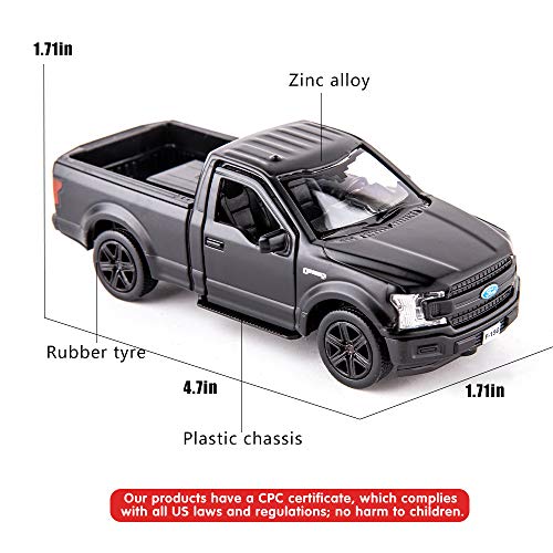 TGRCM-CZ 1/36 Scale F150 Pickup Truck Casting Car Model, Zinc Alloy Toy Car for Kids, Pull Back Vehicles Toy Car for Toddlers Kids Boys Girls (Black)