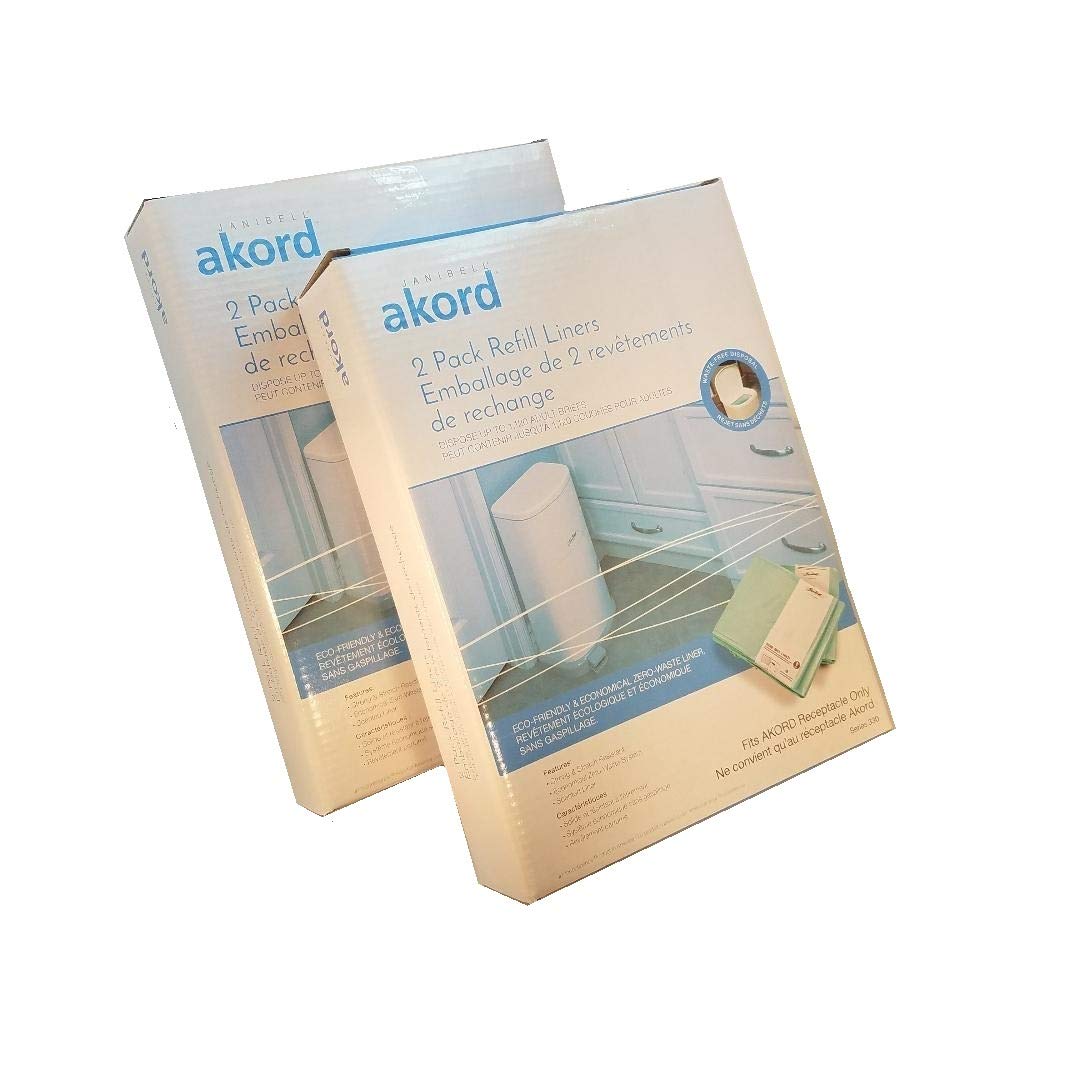 Akord 4-Pack Liner Refills For Janibell 330 Model Adult Diaper System (2 Packs in each of 2 Boxes)