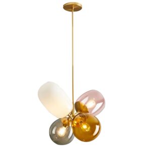 kco lighting modern colorful pendant light gold globe pendant lighting stained glass balloon chandelier light fixture colored glass pendant lights kitchen island for kids room