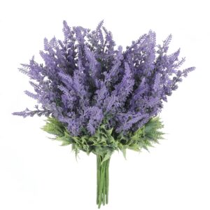 Grand Verde Lavender Artificial Flower Plants Faux Purple Bouquets Real-Touch DIY Home Decor Garden Patio Balcony Wedding Decoration, Bulk 8pcs