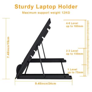 Laptop Stand Upgraded, Adjustable Portable Laptop Holder for Desk, Aluminum Ventilated Notebook Riser for MacBook Air Pro, More 10-15.6 inches PC Computer, Tablet, iPad (Silver)