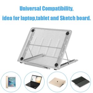 Laptop Stand Upgraded, Adjustable Portable Laptop Holder for Desk, Aluminum Ventilated Notebook Riser for MacBook Air Pro, More 10-15.6 inches PC Computer, Tablet, iPad (Silver)