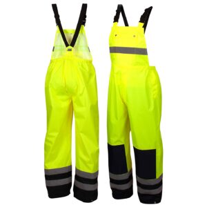 Pyramex RRWB3110L PU/Poly hi vis bib pants - size large