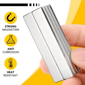 Strong Neodymium Bar Magnets (50 Pack) - 2X Stronger, 2X Thicker, Powerful Rare Earth Magnets - Industrial Strength NdFeB Magnet Set for Fridge, DIY, Crafts - 60 x 10 x 3 mm