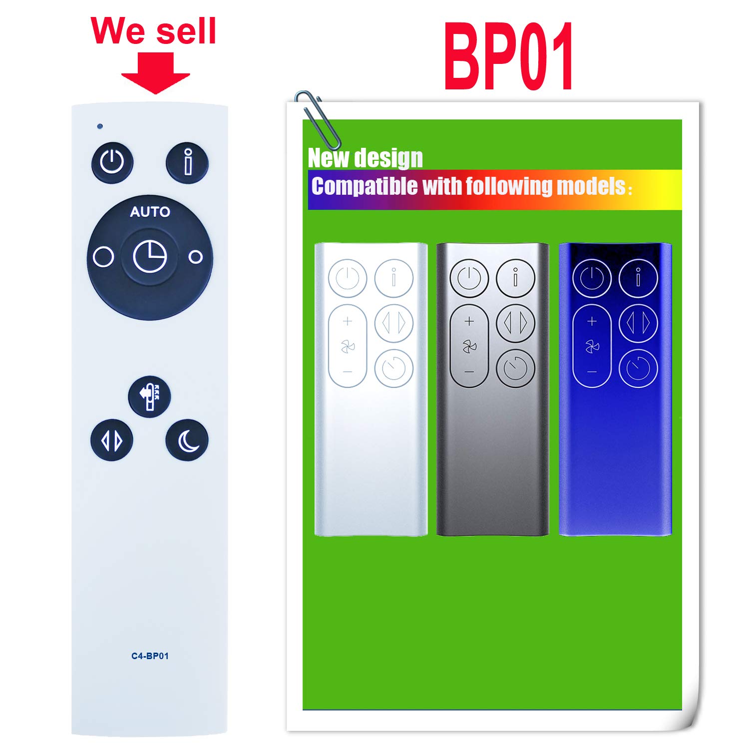 CHOUBENBEN Replacement Remote Control for Dyson BP01 Pure Cool Me Personal Purifying Fan