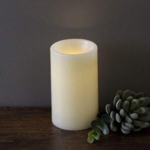 martha stewart flameless led, 6 inch pillar candle, ivory with batteries