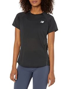 new balance women's impact run short sleeve, black , x-small