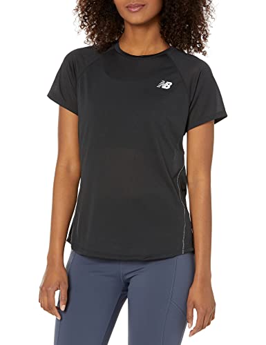 New Balance Women's Impact Run Short Sleeve, Black , X-Small