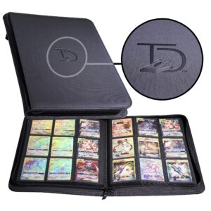 TopDeck 500 Card Ringless Zip Binder Pro - 9-Pocket Pages Side Load Sleeve TCG Storage Portfolio, Compatible with Pokemon, Yu-Gi-Oh, One Piece, MTG, Comic Trading Collectible Cards - Black