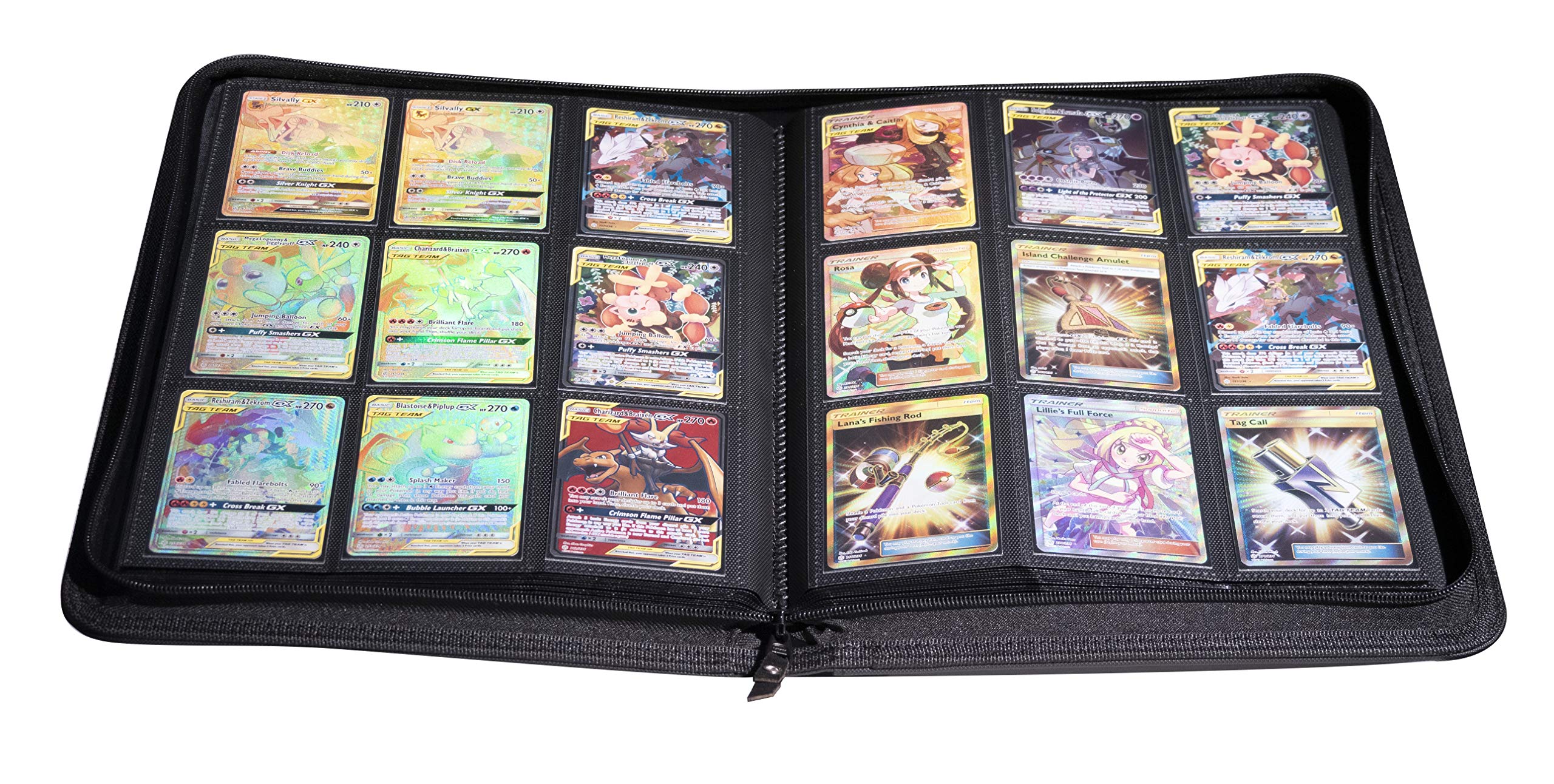 TopDeck 500 Card Ringless Zip Binder Pro - 9-Pocket Pages Side Load Sleeve TCG Storage Portfolio, Compatible with Pokemon, Yu-Gi-Oh, One Piece, MTG, Comic Trading Collectible Cards - Black