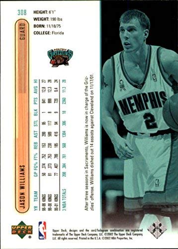 2001-02 Upper Deck #308 Jason Williams NBA Basketball Trading Card