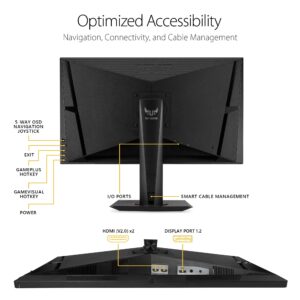 ASUS VG27AQ TUF Gaming 27" 2K HDR Gaming Monitor, WQHD (2560 x 1440), 165Hz (Supports 144Hz) (Renewed)