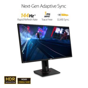 ASUS VG27AQ TUF Gaming 27" 2K HDR Gaming Monitor, WQHD (2560 x 1440), 165Hz (Supports 144Hz) (Renewed)