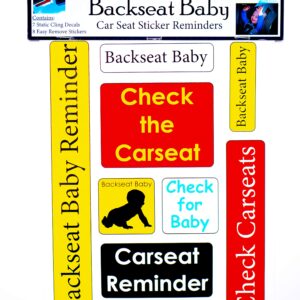 Backseat Baby - Reminder Stickers - Pack of 15 Clings, Stickers & Decals