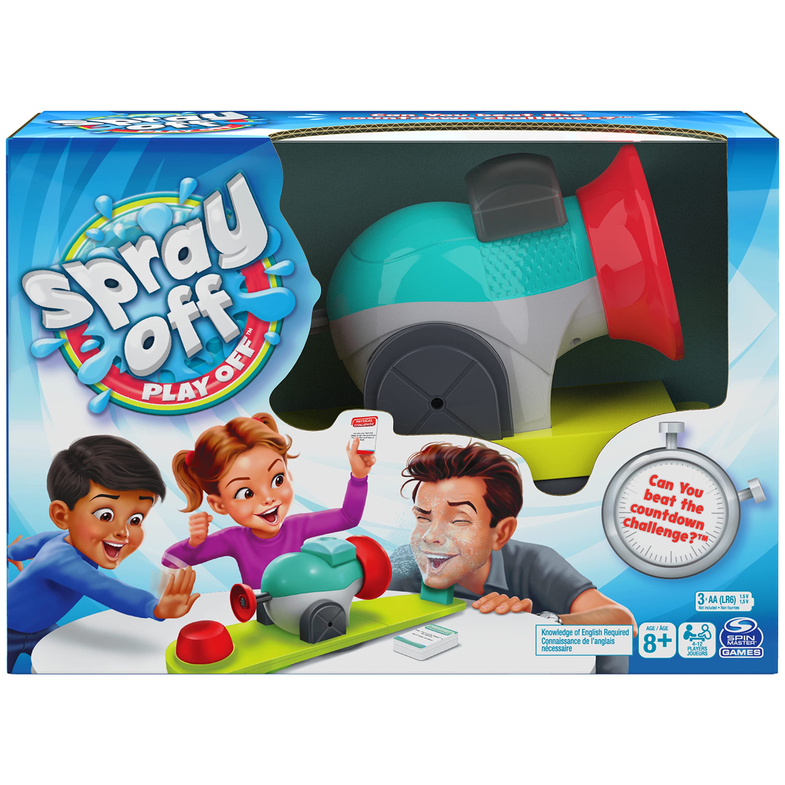 Spray Off Play Off, Water Splashing Challenge Indoor/Outdoor Backyard Camping Funny Prank Board Game Summer Toy, for Families and Kids Ages 8 and Up