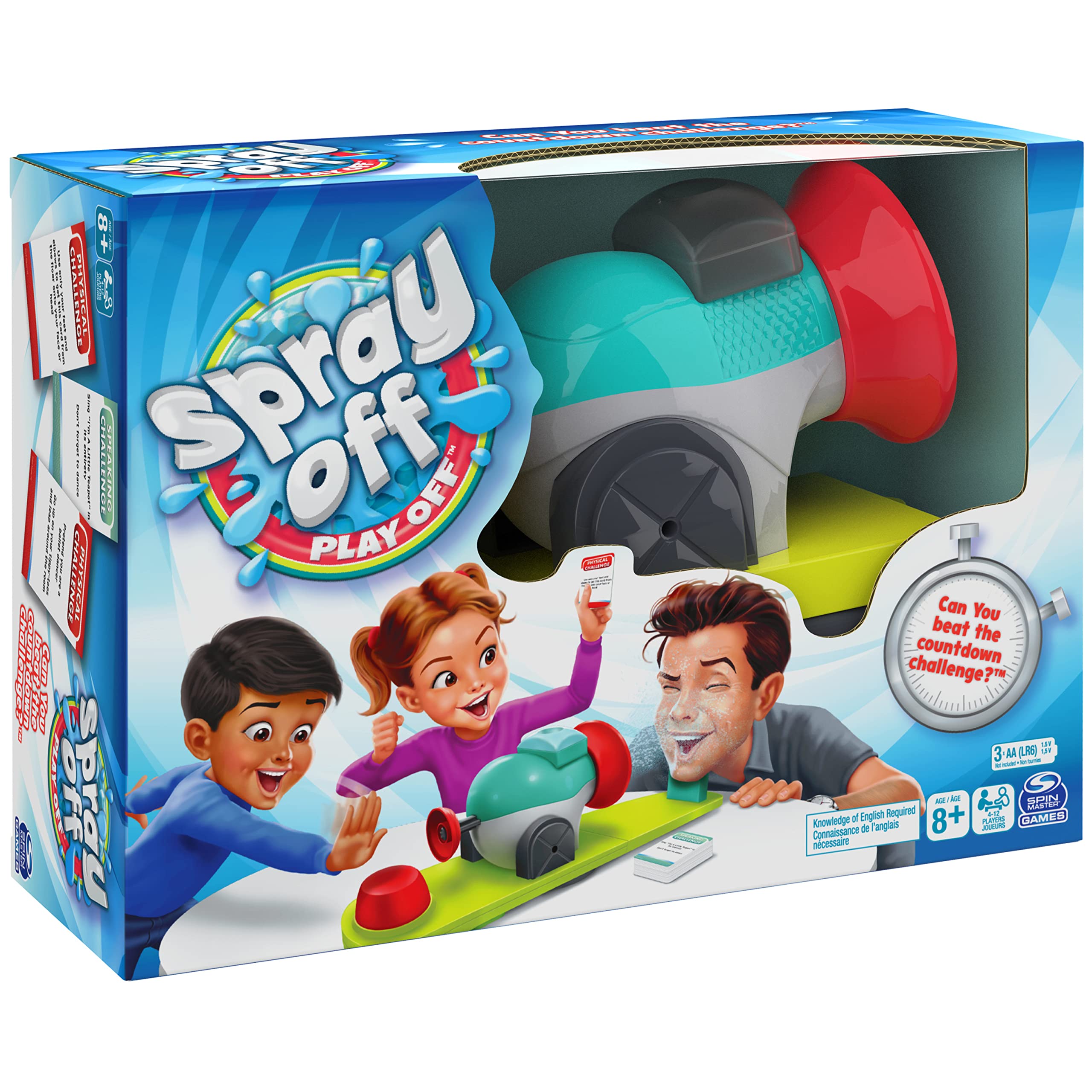 Spray Off Play Off, Water Splashing Challenge Indoor/Outdoor Backyard Camping Funny Prank Board Game Summer Toy, for Families and Kids Ages 8 and Up