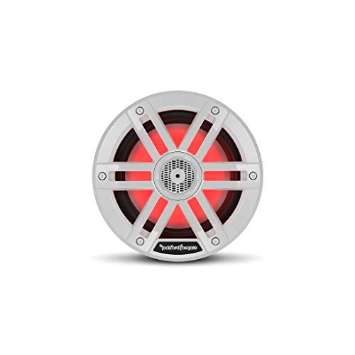 Rockford Fosgate M1-6 Color Optix 6” 2-Way Coaxial Multicolor LED Lighted Marine Speakers - White (Pair)