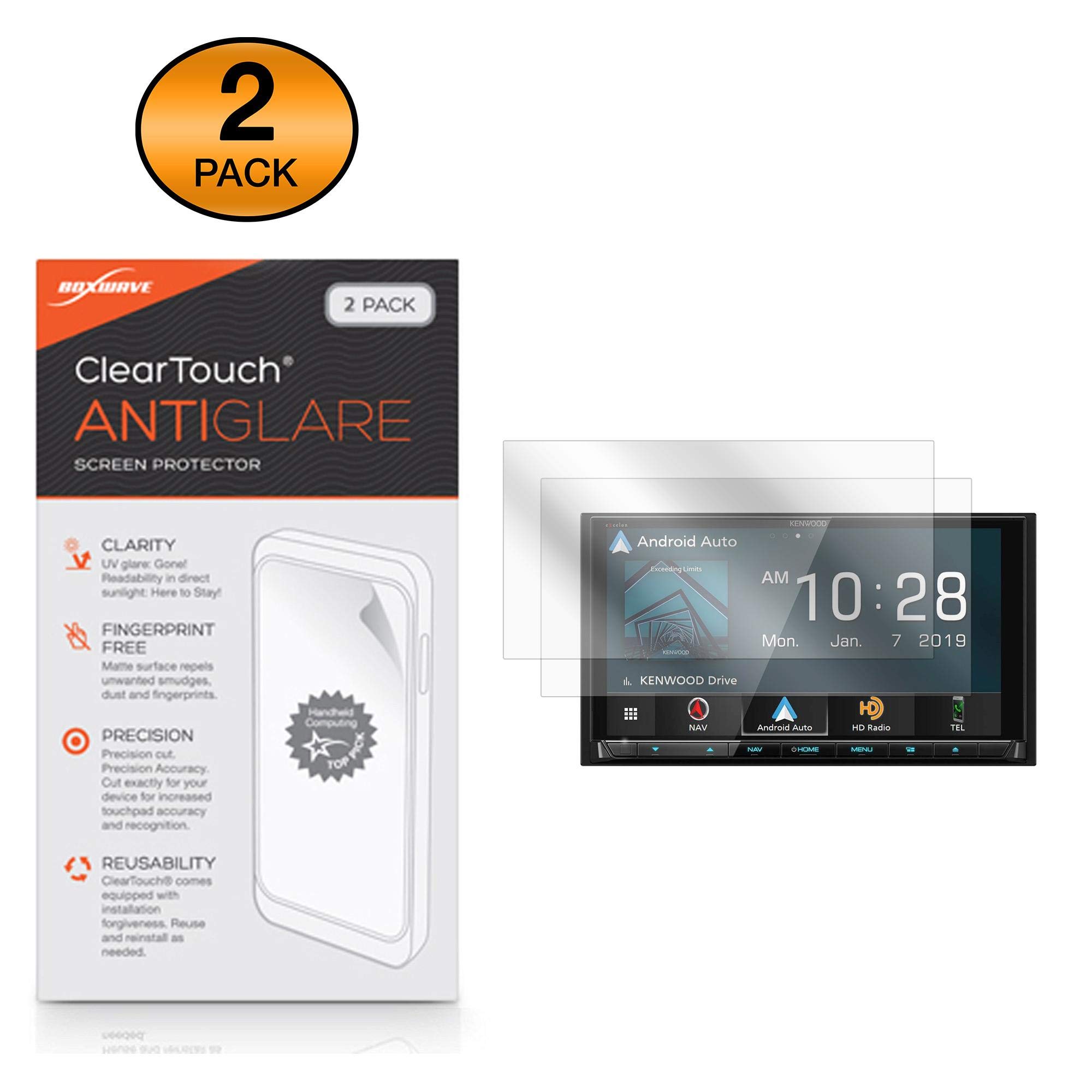 BoxWave Screen Protector Compatible with Kenwood Excelon Reference DNX996XR - ClearTouch Anti-Glare (2-Pack), Anti-Fingerprint Matte Film Skin for Kenwood Excelon Reference DNX996XR